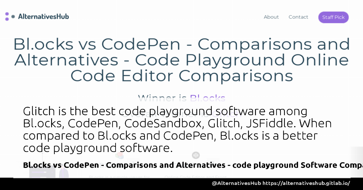 Bl.ocks vs CodePen - Comparisons and Alternatives - code playground Software Comparisons ...