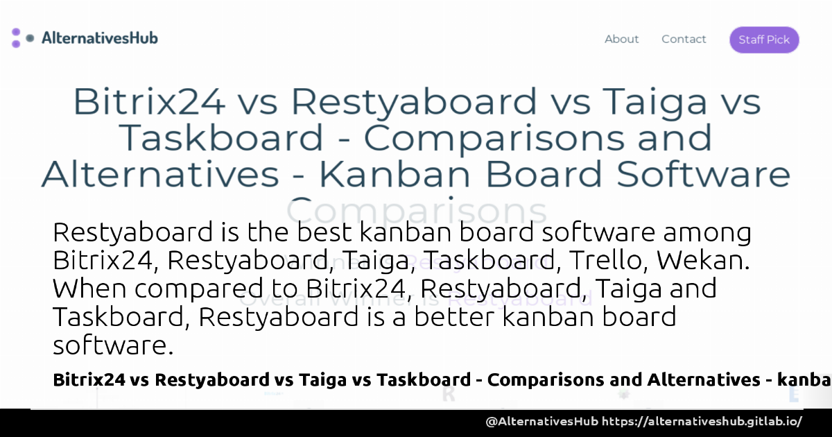 Bitrix24 vs Restyaboard vs Taiga vs Taskboard - Comparisons and ... Bitrix24 vs Restyaboard vs Taiga vs Taskboard - Comparisons and ...
