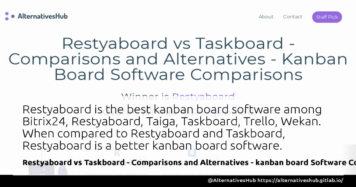 Restyaboard vs Taskboard - Comparisons and Alternatives - kanban board ...