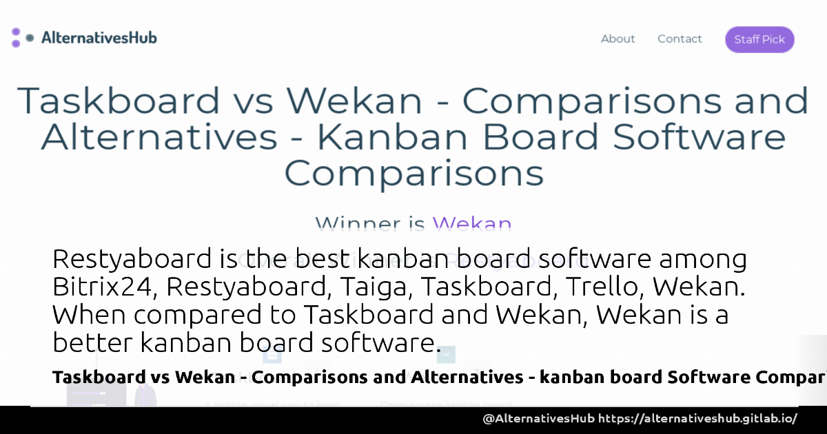 Taskboard vs Wekan - Comparisons and Alternatives - kanban board ...